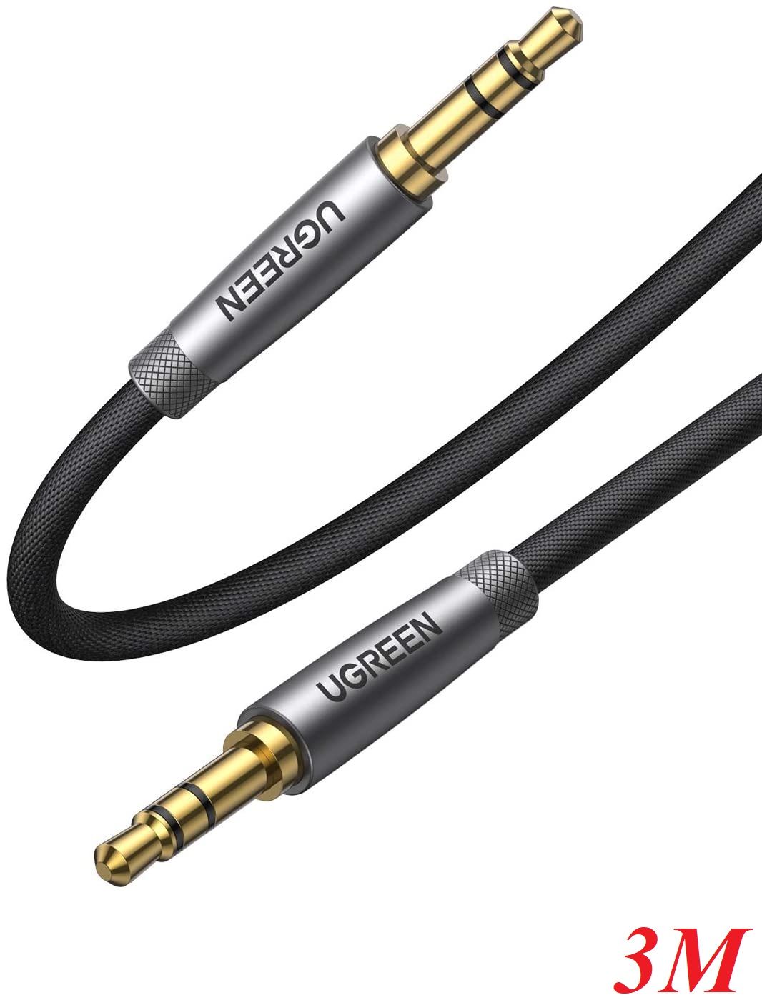 Ugreen 10116 3M 3.5mm Cable Male to Male Copper Case Braid Brown AV150 ...