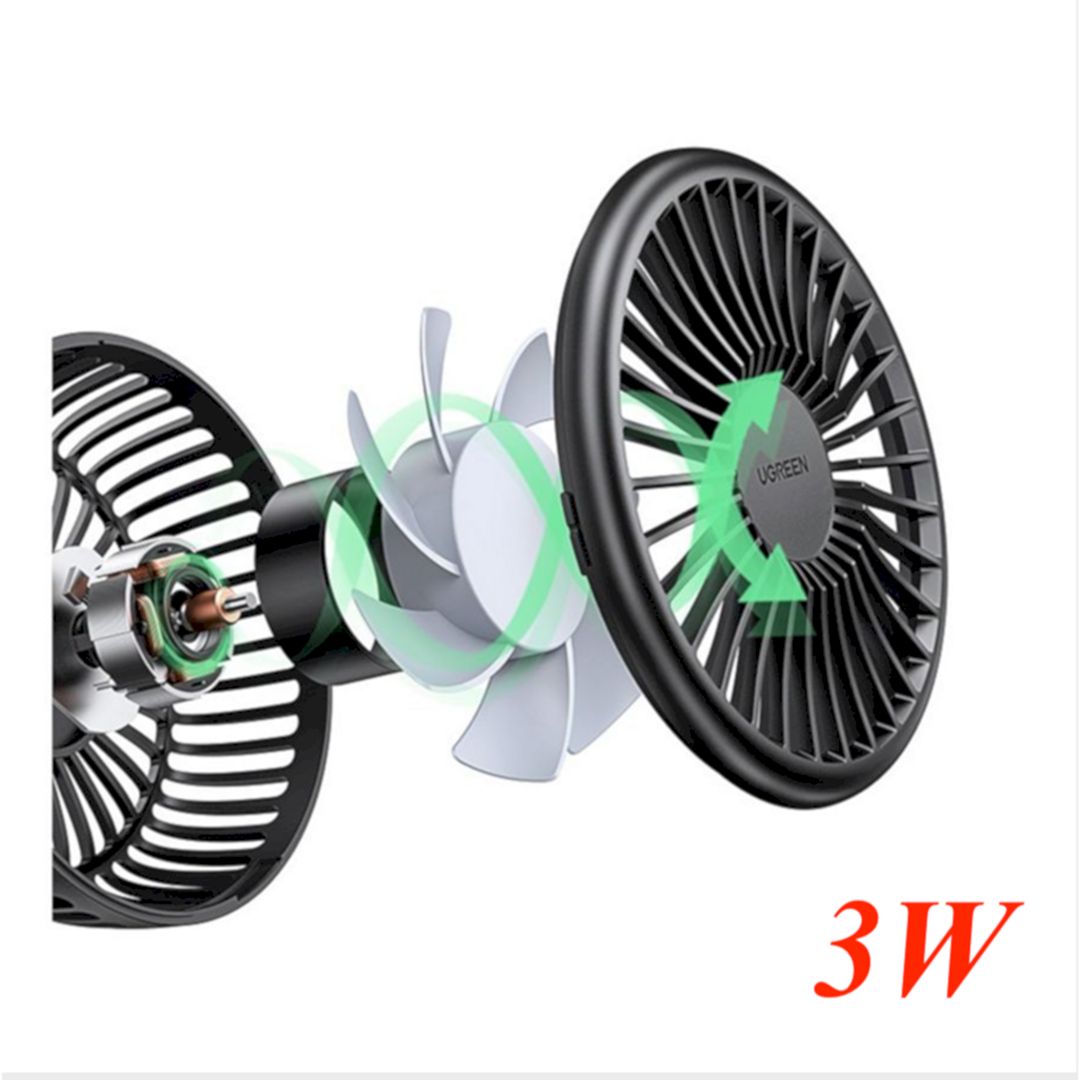 Ugreen 10421 3w usb A Air Vent Car Electric Fan Black LP436 10010421
