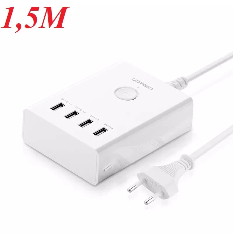 Ugreen 30562 - USB 4 ports IQ charging stastion - White - CD102