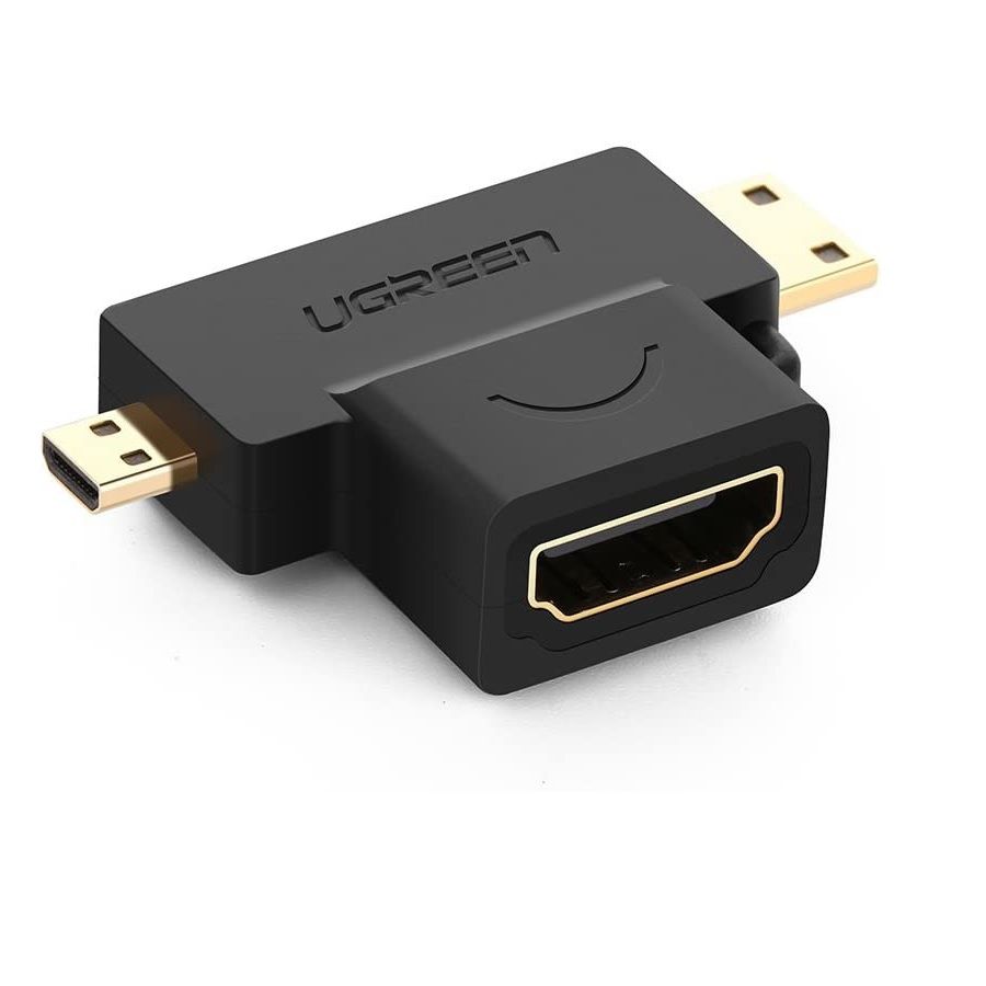 Ugreen 20144 Micro + Mini HDMI Male to HDMI Female Adapter Black HD129 ...
