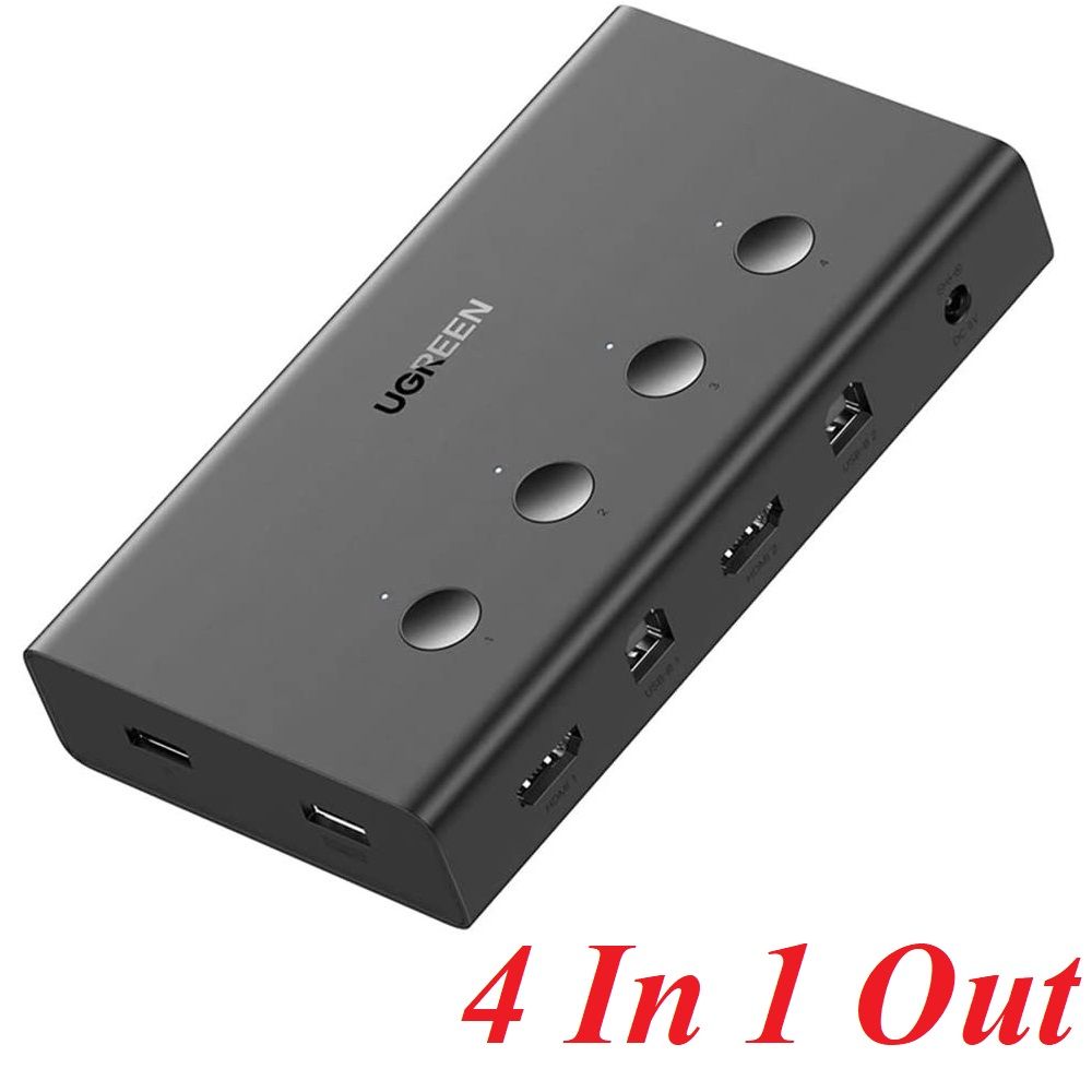 Ugreen 70439 4k 60hz 4 In 1 Out HDMI KVM Switch for 4 pc - 1 monitor ...