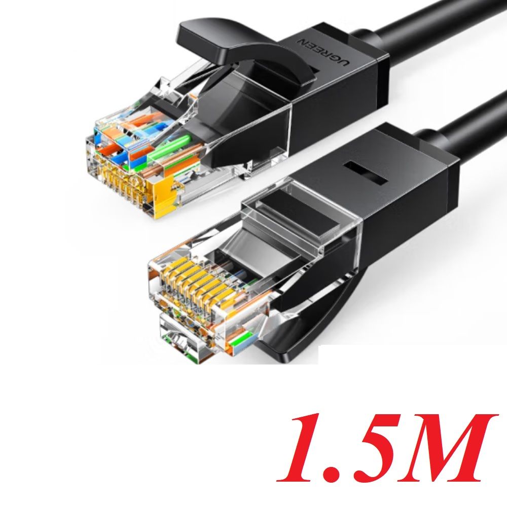 Ugreen 60545 1.5m Cat6 8-Core UTP 10/100/1000 gigabits Ethernet Cable Black NW102 10060545