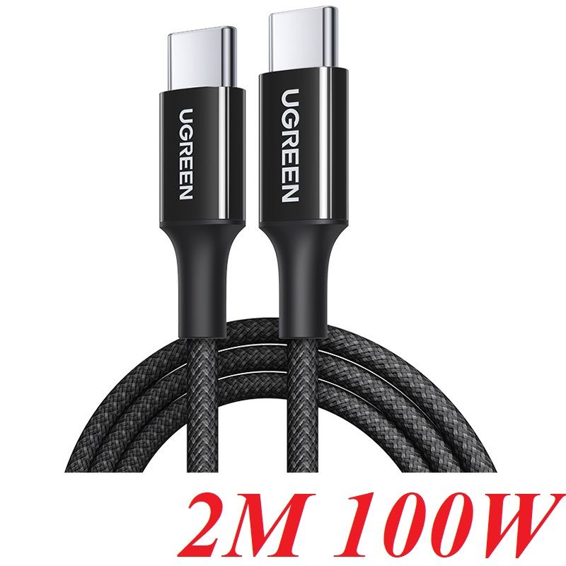 Ugreen 65250 2m 100w màu đen USB-C to type c PD Fast Charging Braided ...
