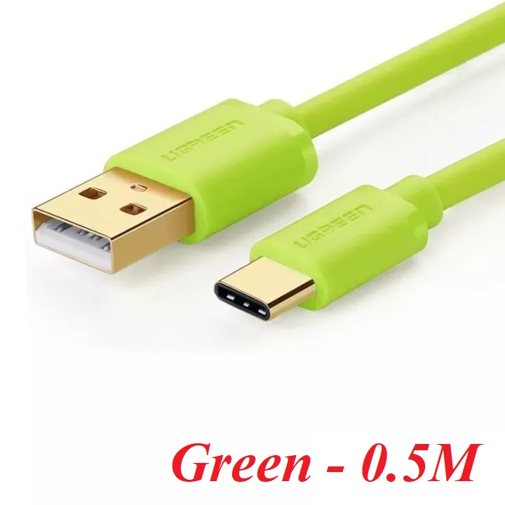 Ugreen 10660 0.5m Green USB Type C Male to USB 2.0 A Male 24k Gold ...