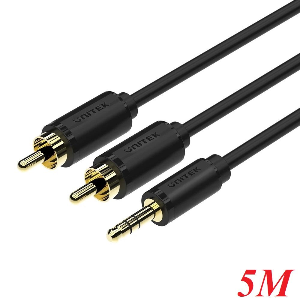 Unitek Y-C9023Bk 28214 5M Cáp Loa 1 Jack 3.5Mm Ra 2 Đầu Hoa Sen Màu Đen ...