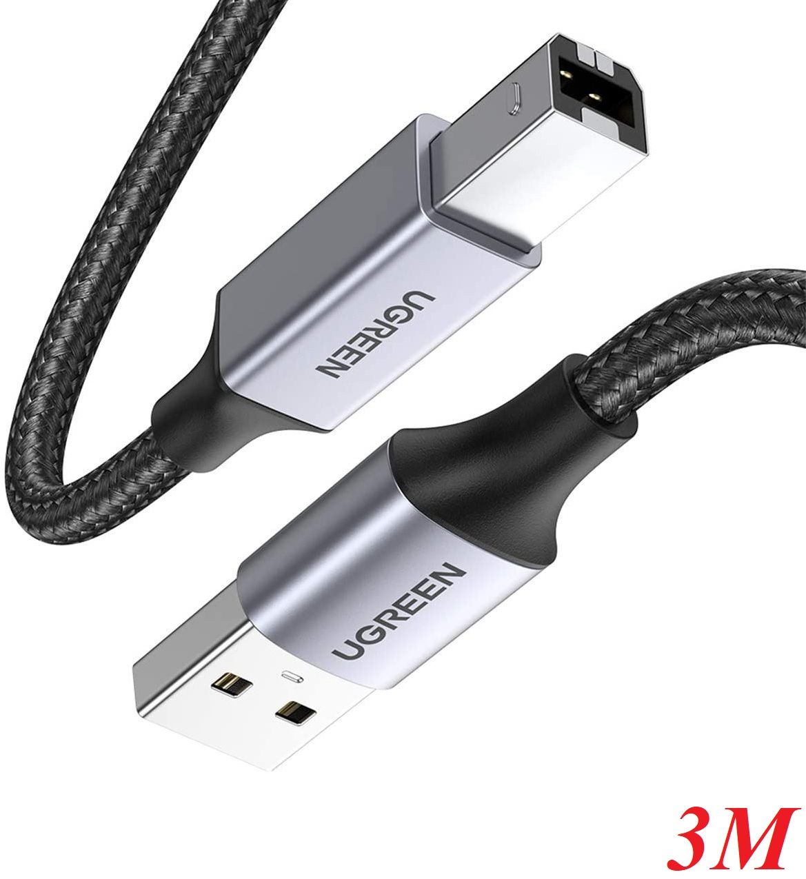 Ugreen 80804 3M Alu Case USB A Male to USB B 2.0 Printer Cable with ...