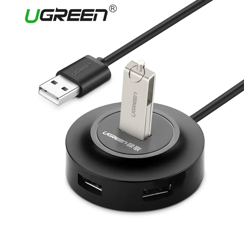 Ugreen 20277 4 Ports Usb 2.0 Hub With Micro Usb Power Port Đen 1M Cr106