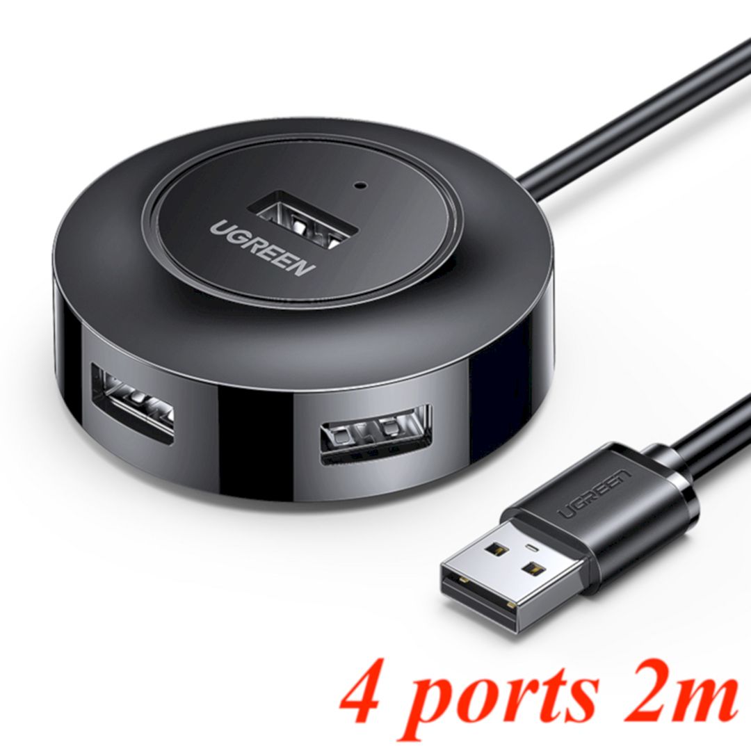 Ugreen 30367 2m USB 2.0 Hub 4 Ports Black ABS WITH Additional micro ...
